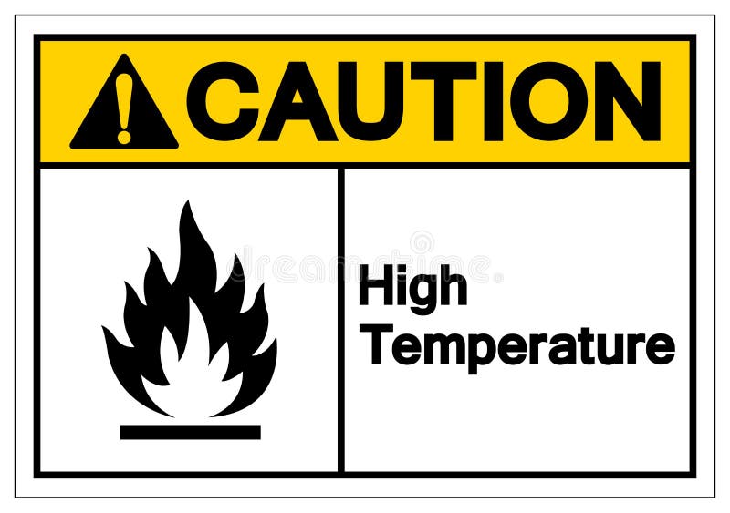 Caution High Temperature Symbol Sign, Vector Illustration, Isolate on ...