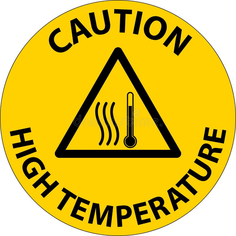 Caution High Temperature Symbol and Text Safety Sign Stock Vector ...
