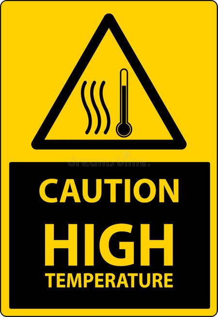 Caution High Temperature Symbol and Text Safety Sign Stock Vector ...