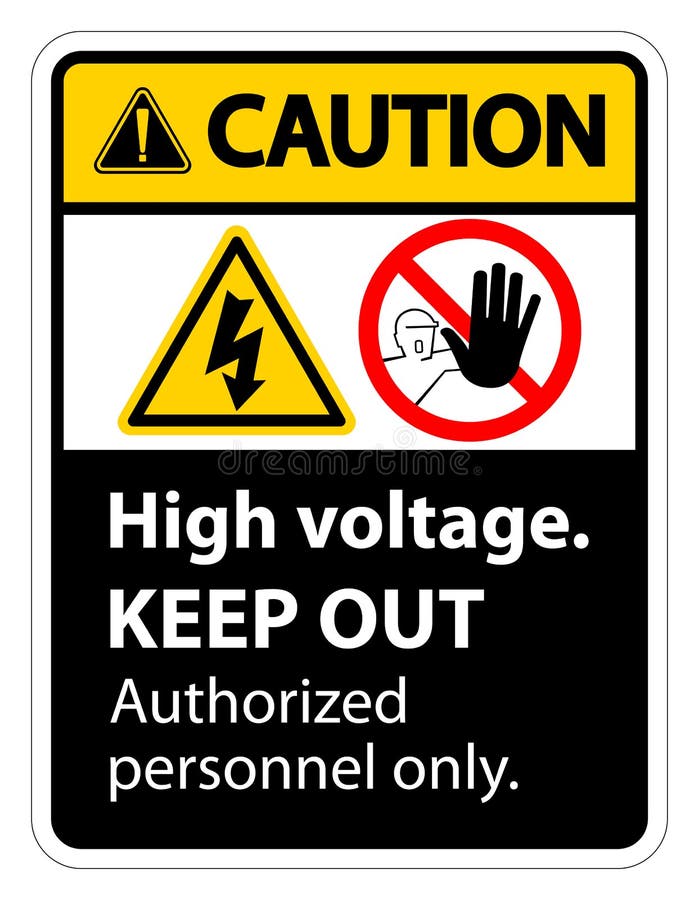 Caution High Voltage Keep Out Sign Isolate on White Background,Vector ...