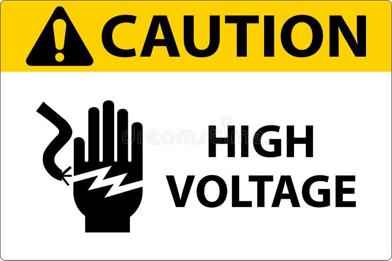Caution High Voltage Label Sign Stock Vector - Illustration of notice ...
