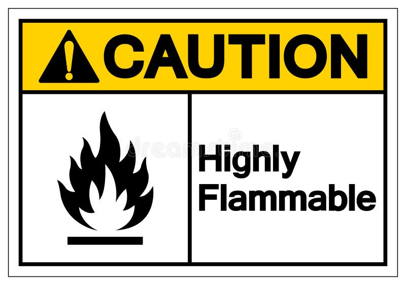 Caution Highly Flammable Symbol Sign, Vector Illustration, Isolate on ...