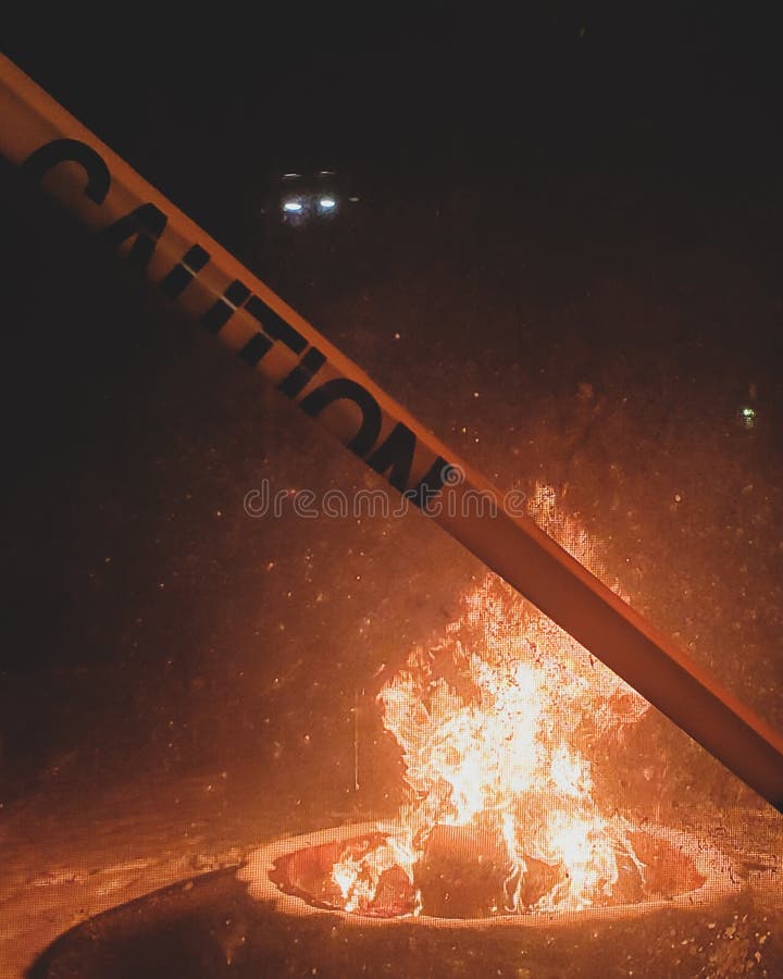 Caution: Hot stock photo. Image of wall, font, tape - 179676100