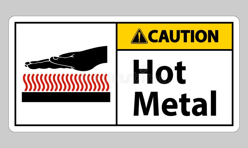 Caution Hot Metal Symbol Sign Isolated on White Background Stock Vector ...