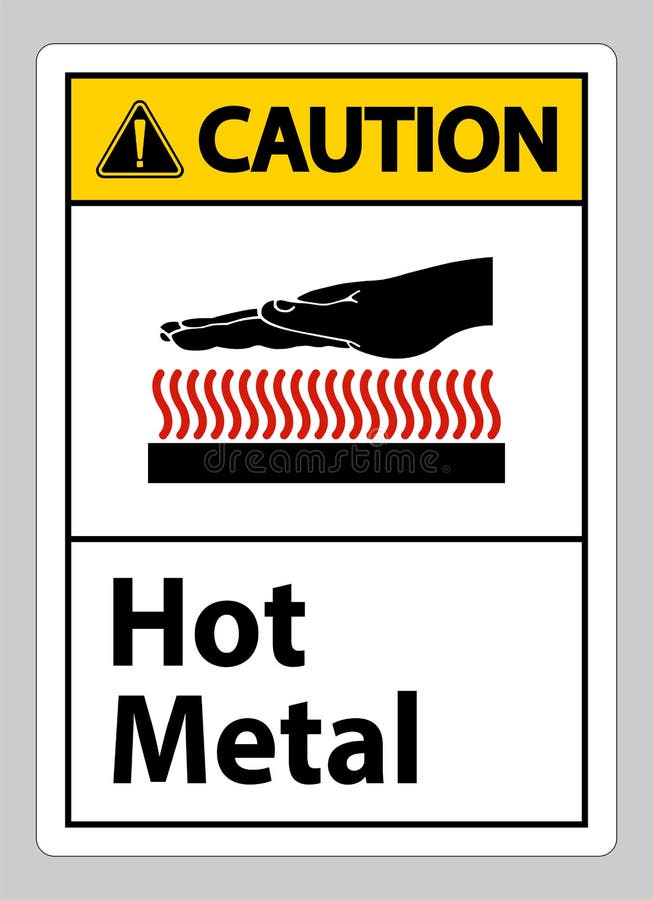 Caution Hot Metal Symbol Sign Isolated on White Background Stock Vector ...