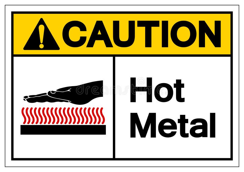 Caution Hot Metal Symbol Sign, Vector Illustration, Isolate on White ...
