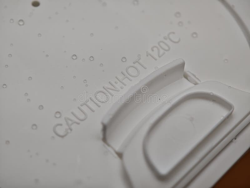 Caution Hot Surface Displaying 120 Degrees Celsius with Condensation ...