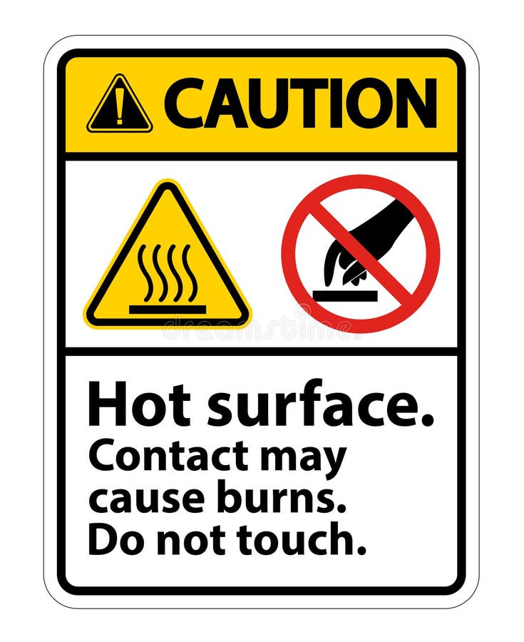 Caution Hot Surface Do Not Touch Symbol Sign Isolate on White ...