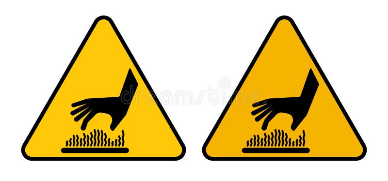 Caution Hot Surface Sign. Don T Touch Heat Burn Beware Warning Vector ...