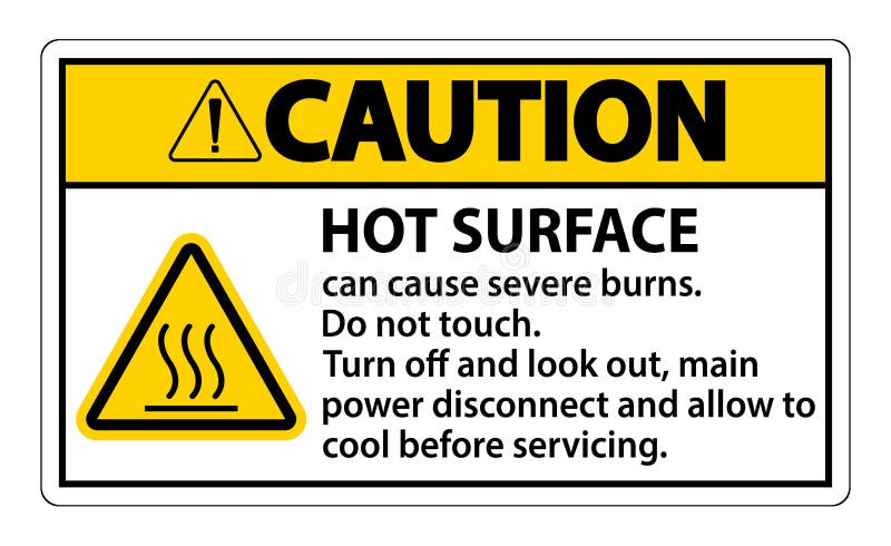 Caution Hot Surface Symbol Sign on White Background Stock Vector ...