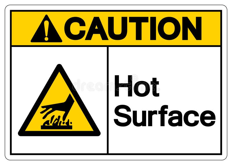 Caution Hot Surface Symbol, Vector Illustration, Isolate on White ...