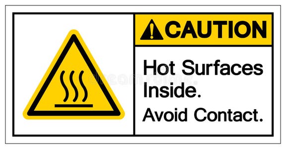 Caution Hot Surfaces Inside Avoid Contact Symbol Sign, Vector ...