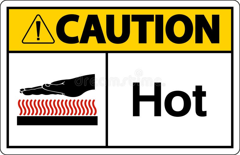 Caution Hot Symbol on White Background Stock Vector - Illustration of ...