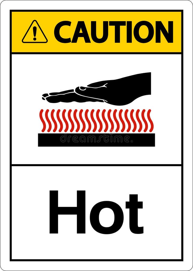 Caution Hot Symbol on White Background Stock Vector - Illustration of ...