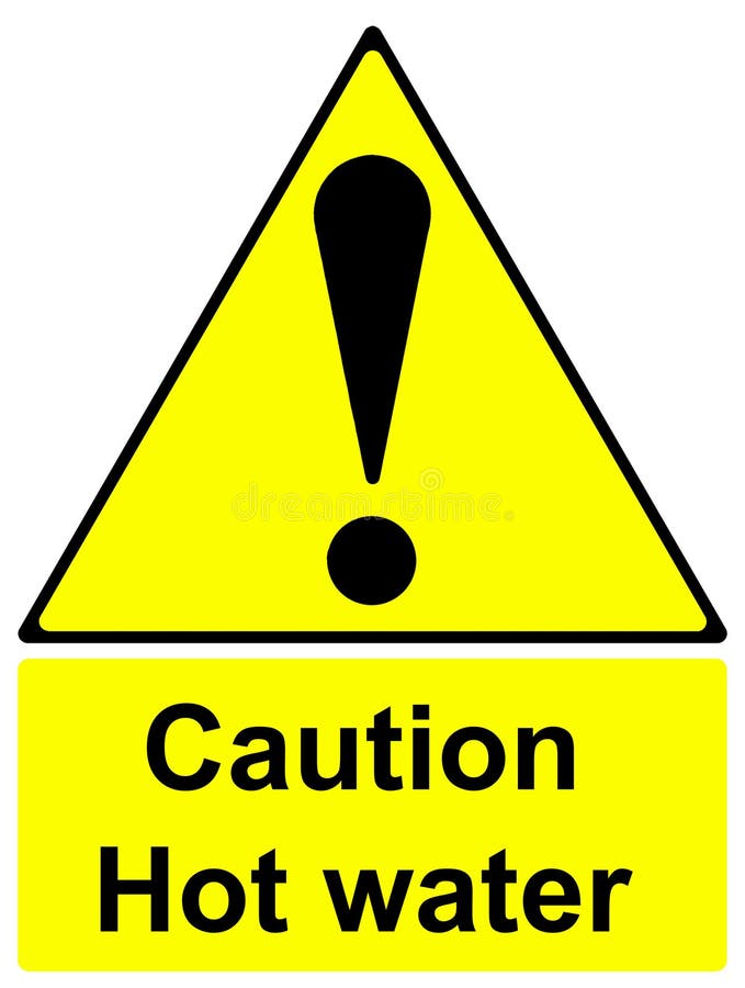 Caution hot water sign stock vector. Illustration of hazardous - 338078991