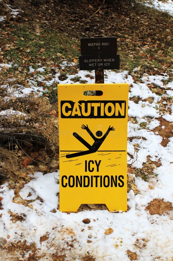 Caution ice conditions stock photo. Image of plants, countryside - 50513424