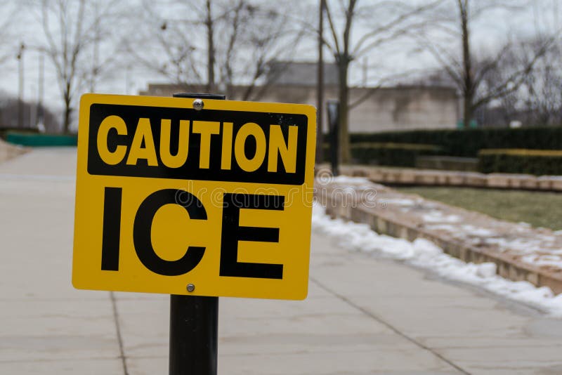 Caution icy roads stock image. Image of slippery, accident - 46802207