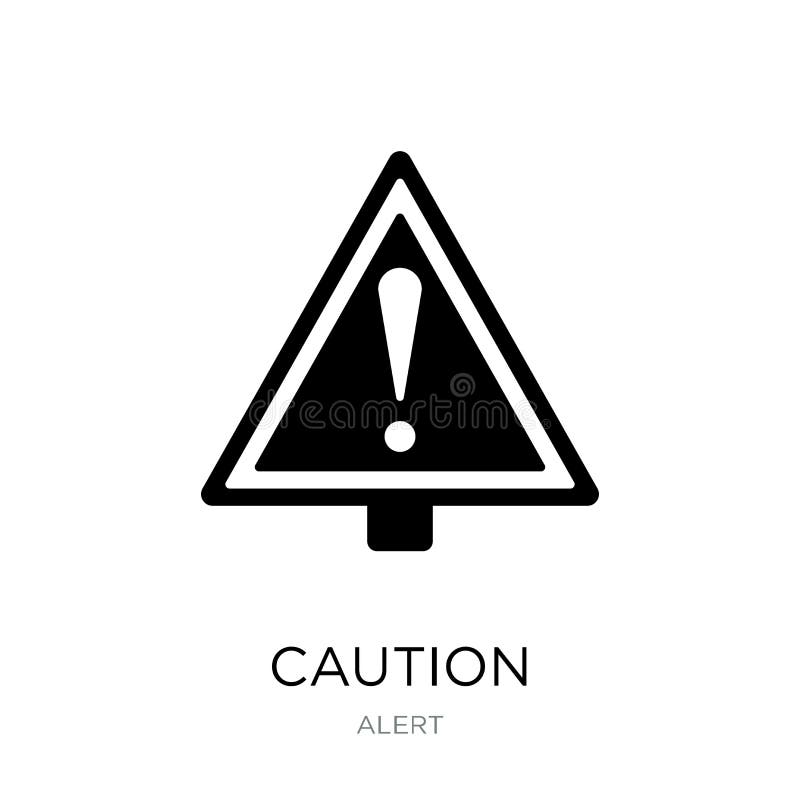 Caution Icon in Trendy Design Style. Caution Icon Isolated on White ...