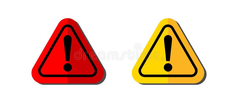 Caution Icons. Red and Yellow Colored Caution Warning Illustration ...