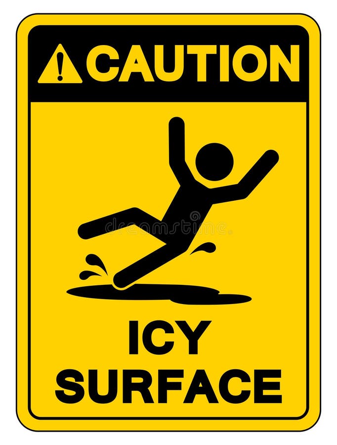 Caution Icy Surface Symbol Sign,Vector Illustration, Isolate on White ...
