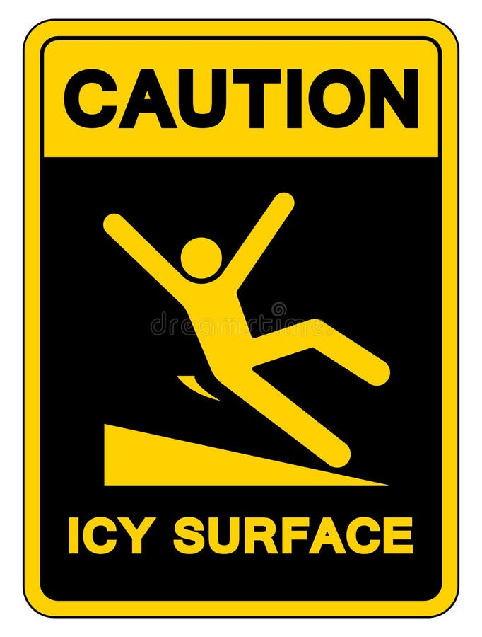 Caution Icy Surface Symbol Sign,Vector Illustration, Isolate on White ...