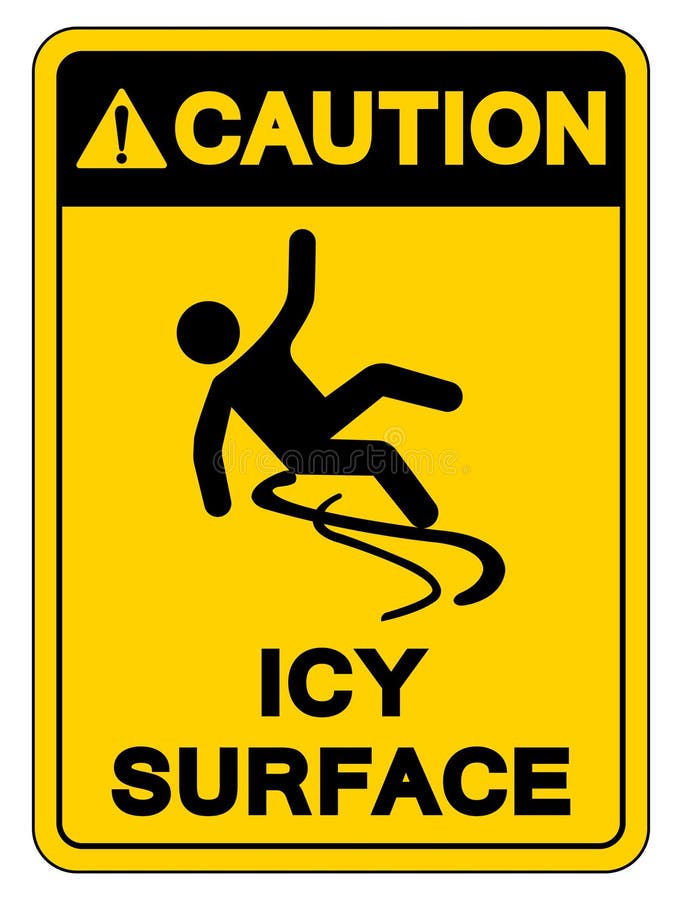Caution Icy Surface Symbol Sign,Vector Illustration, Isolate on White ...