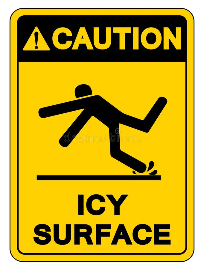 Caution Icy Surface Symbol Sign,Vector Illustration, Isolate on White ...