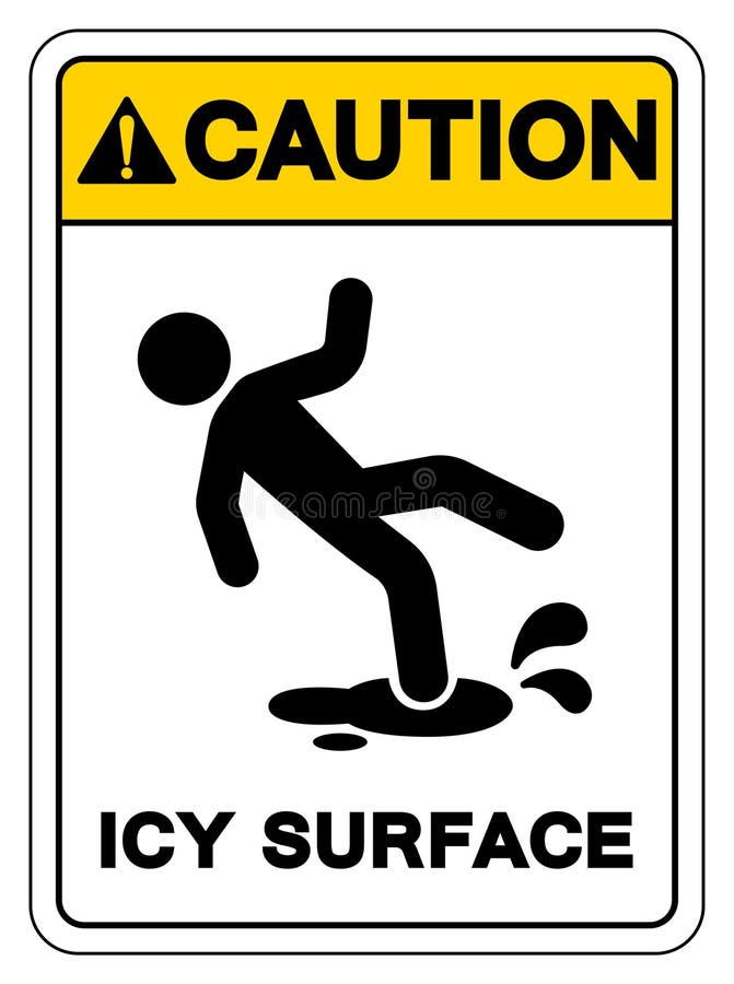 Caution Icy Surface Symbol Sign,Vector Illustration, Isolate on White ...