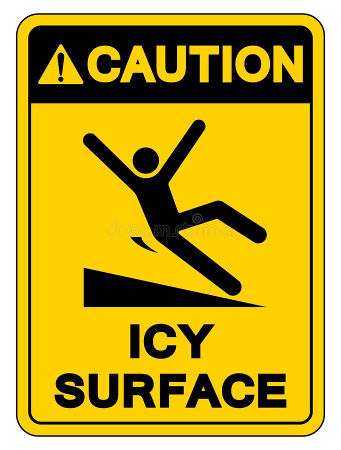 Caution Icy Surface Symbol Sign,Vector Illustration, Isolate on White ...