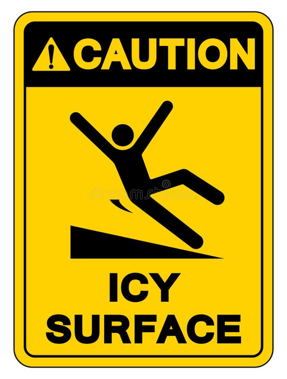 Caution Icy Surface Symbol Sign,Vector Illustration, Isolate on White ...