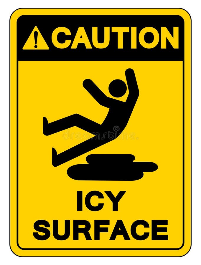 Caution Icy Surface Symbol Sign,Vector Illustration, Isolate on White ...