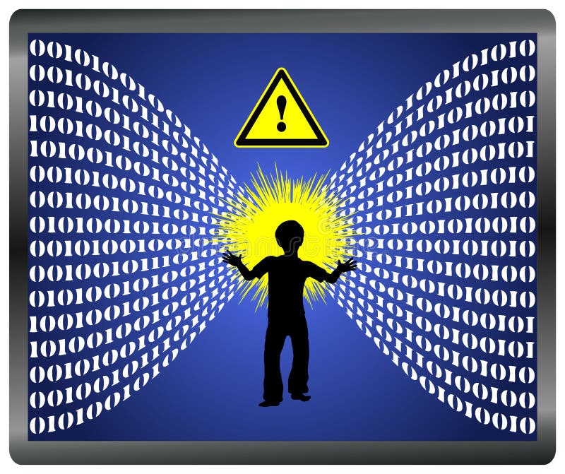 Caution Information Overload Stock Illustration - Illustration of ...