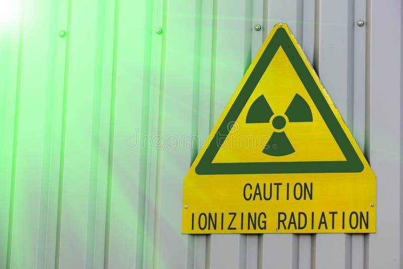Caution Ionizing Radiation Sign on the Wall Stock Image - Image of ...