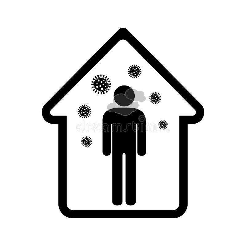 Caution Isolation Room Black Icon, Vector Illustration, Isolate on ...