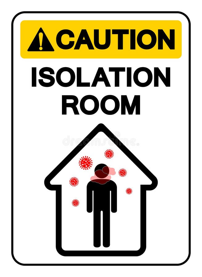 Caution Isolation Room Black Icon, Vector Illustration, Isolate on ...