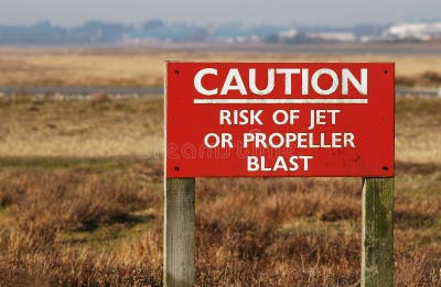 Caution - jet blast stock photo. Image of blasts, sign - 4383410