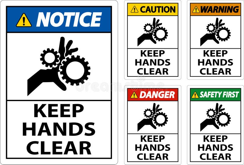 Caution Keep Hands Clear on White Background Stock Vector ...
