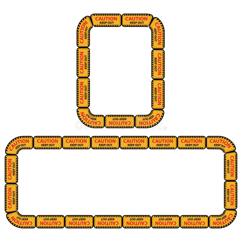 Caution Keep Out Signs. Curve Rectangular Empty Outer Frame of Danger ...