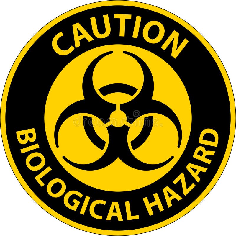 Caution Label Biological Hazard on White Background Stock Vector ...
