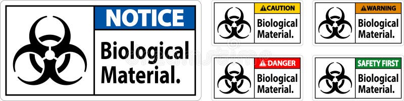 Caution Label Biological Material Sign Stock Vector - Illustration of ...