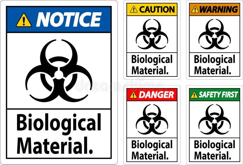 Caution Label Biological Material Sign Stock Vector - Illustration of ...