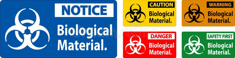 Caution Label Biological Material Sign Stock Vector - Illustration of ...