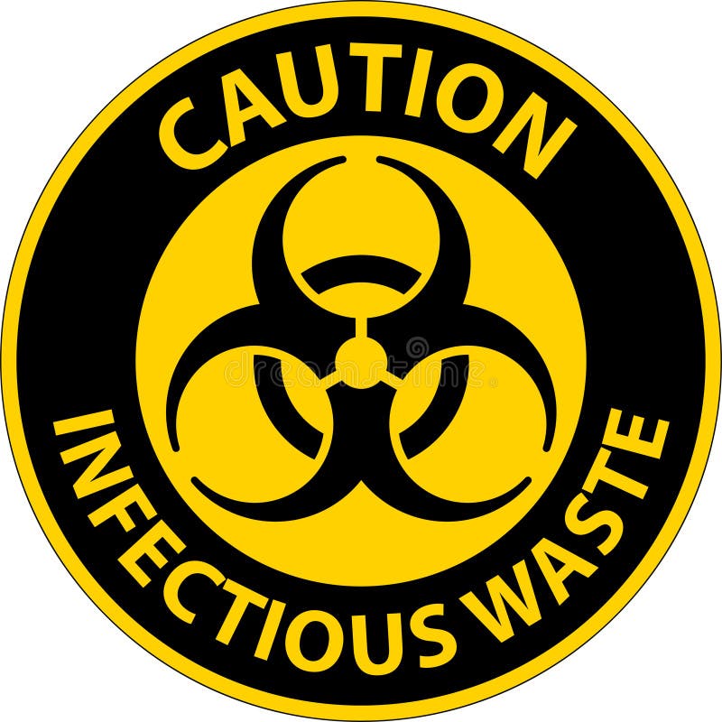 Caution Label Infectious Waste Sign Stock Vector - Illustration of ...