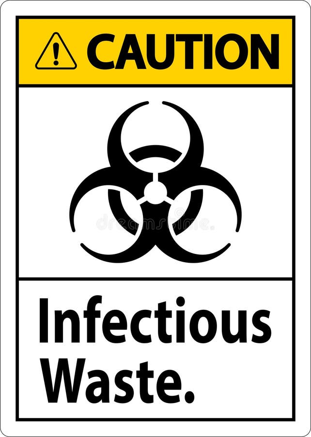 Caution Label Infectious Waste Sign Stock Vector - Illustration of ...