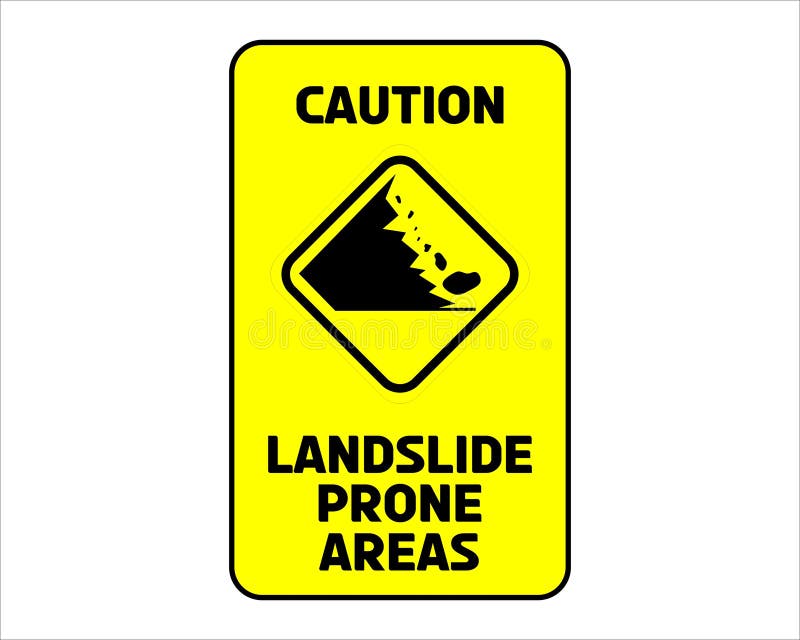 Landslide Caution Sign Stock Illustrations – 917 Landslide Caution Sign ...