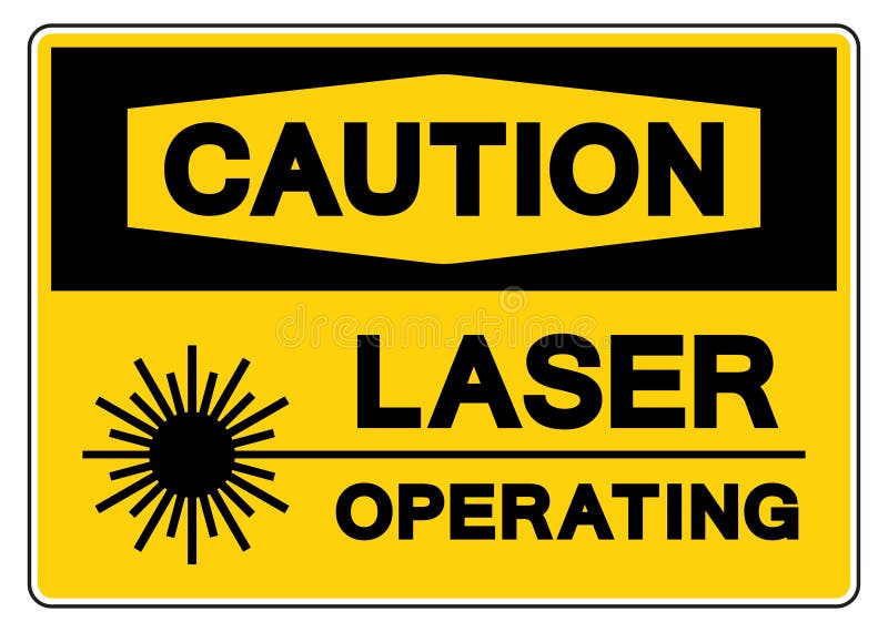 Caution Laser Operating Symbol Sign, Vector Illustration, Isolate on ...
