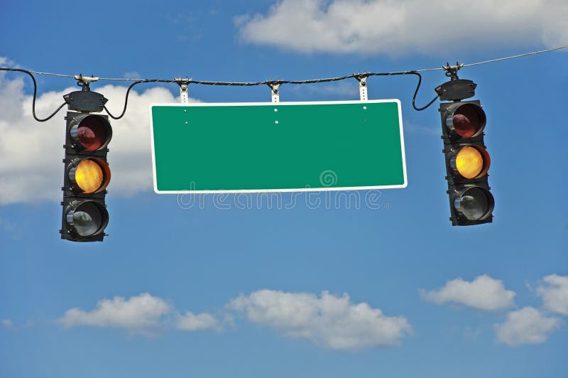 Caution Lights with Blank Traffic Sign Stock Photo - Image of safety ... Caution Lights with Blank Traffic Sign Stock Photo - Image of safety ...