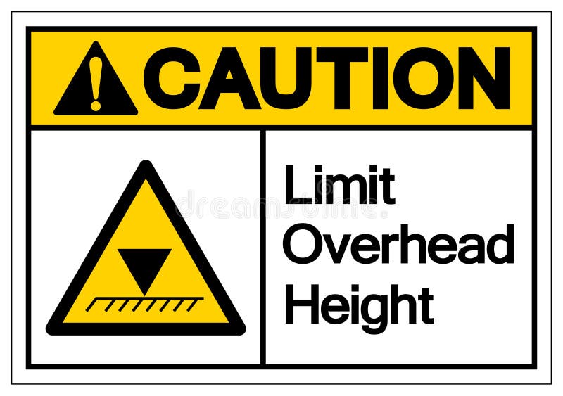 Caution Limit Overhead Height Symbol Sign, Vector Illustration ...