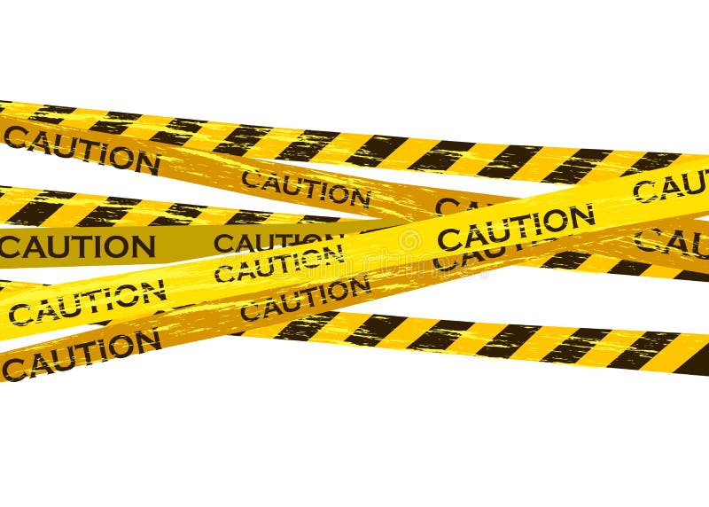 Caution Lines Isolated. Warning Tapes. Danger Signs. Vector ...