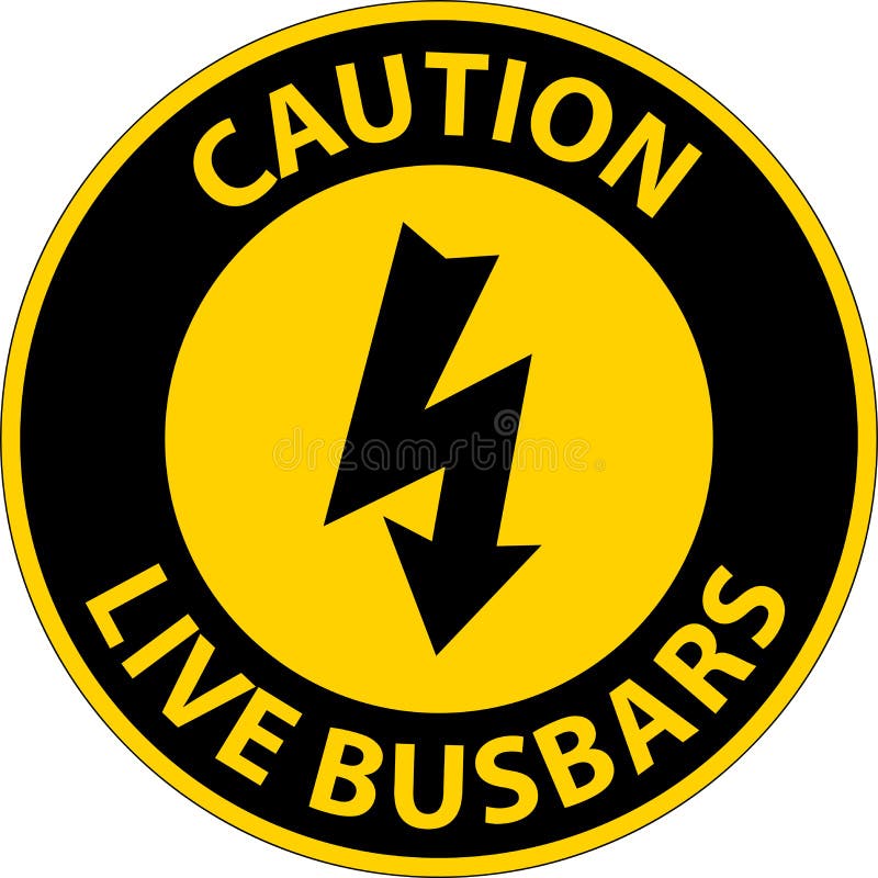 Caution Live Busbars Sign on White Background Stock Vector ...